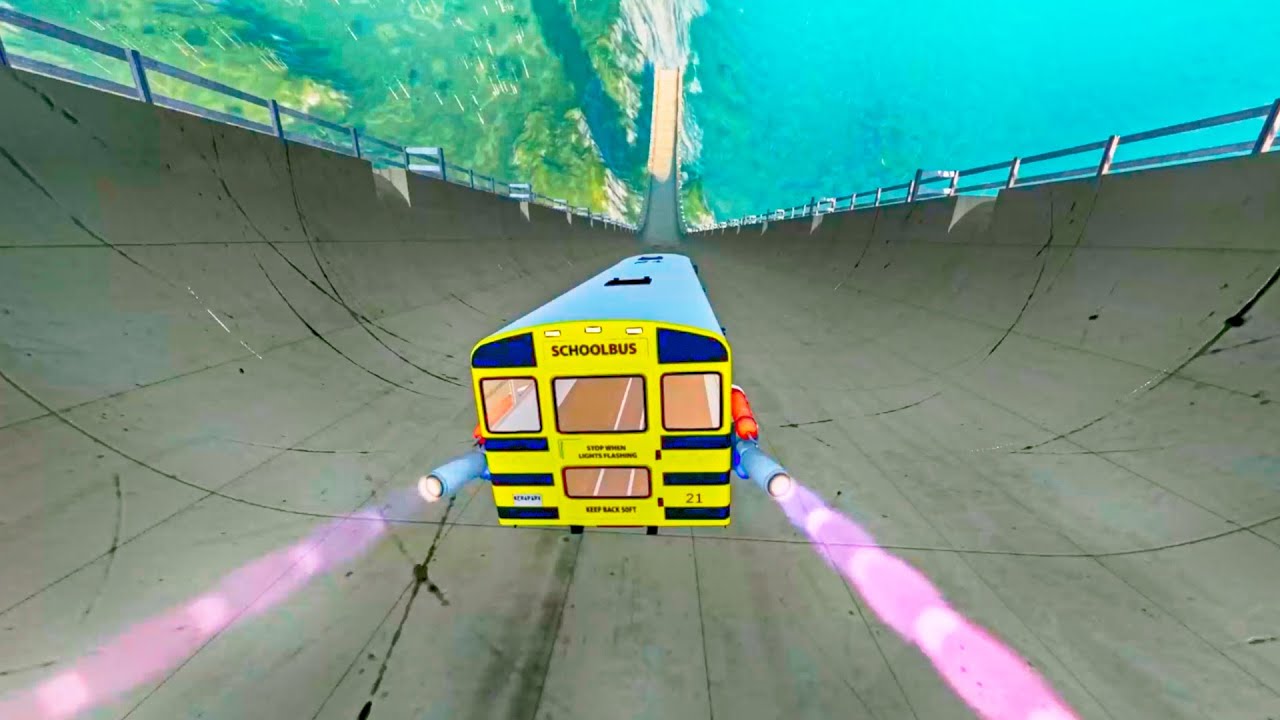 Top 50 School Bus Crashes & Jumps You Cant Survive - Crazy Ramp Bus ...