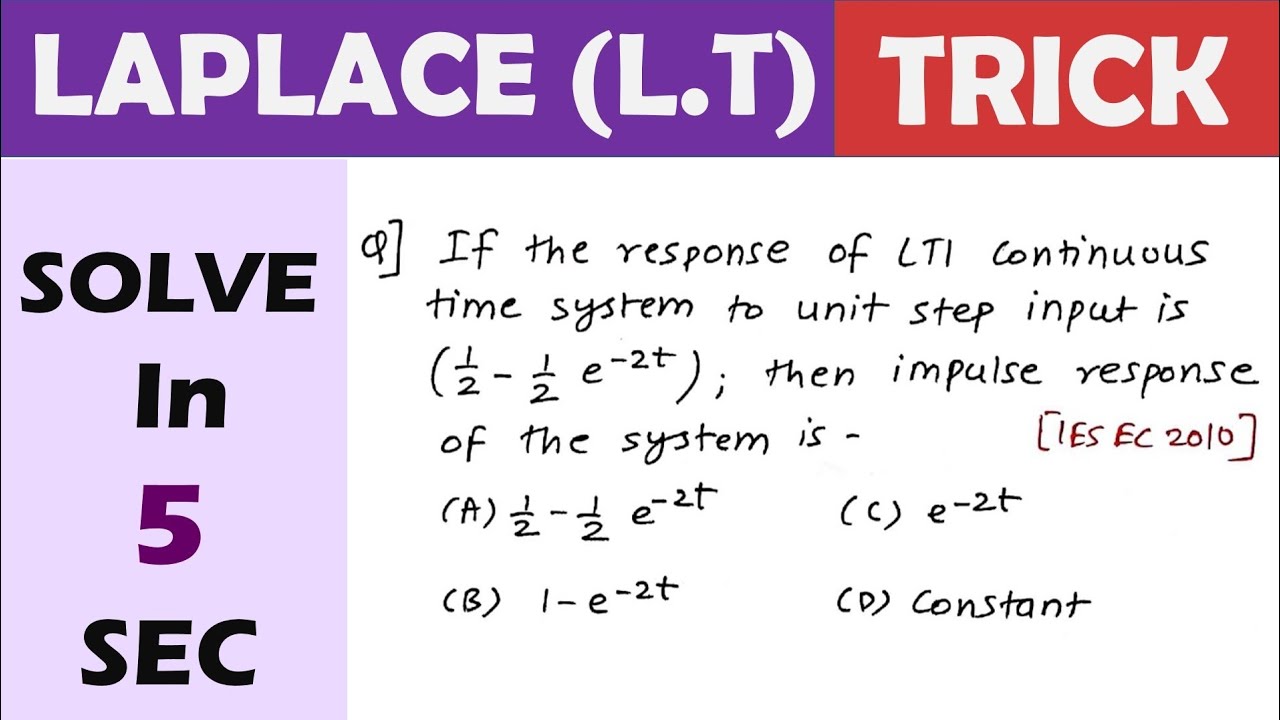 Laplace Transform - TRICK | Shortcuts | GATE, IES, BE exams - YouTube