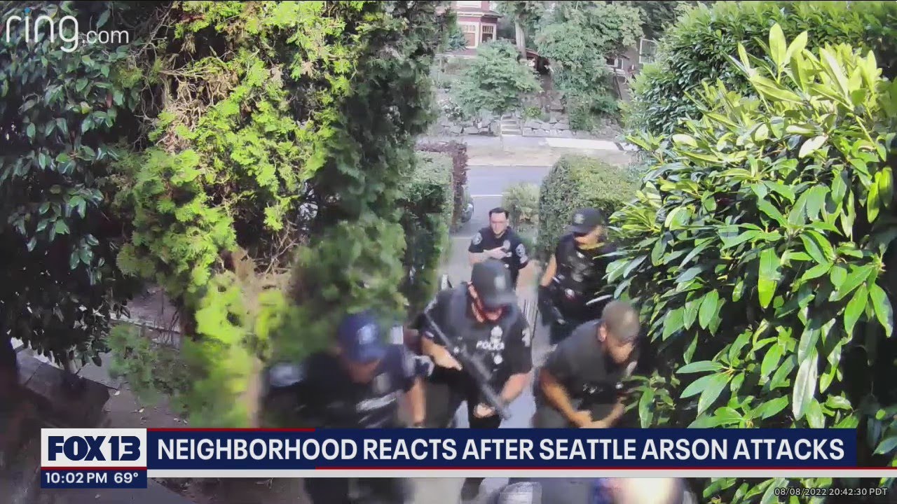 Ring Surveillance Footage Shows Seattle Police Arresting Arson Suspect