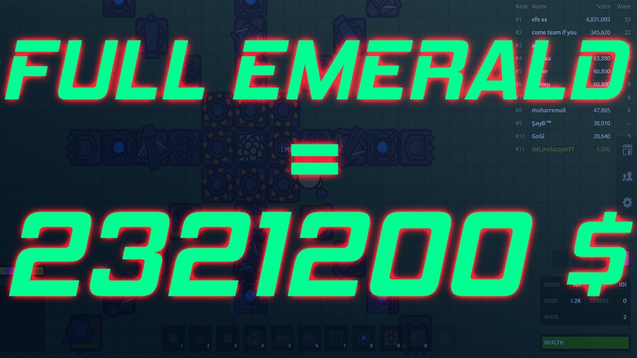 HOW MUCH IT COST TO GET FULL EMERALD BASE | zombs.io - YouTube