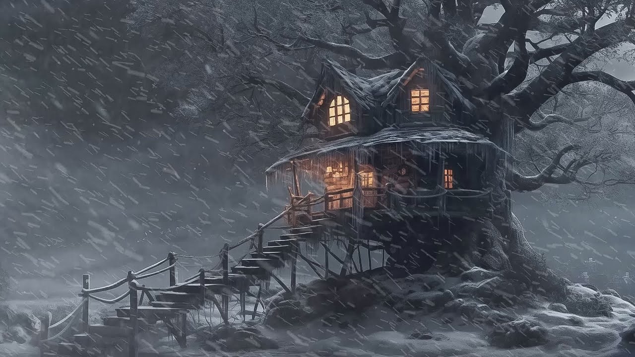 Arctic Snow Storm Sleep Sounds in a Tree House - Howling Wind ...