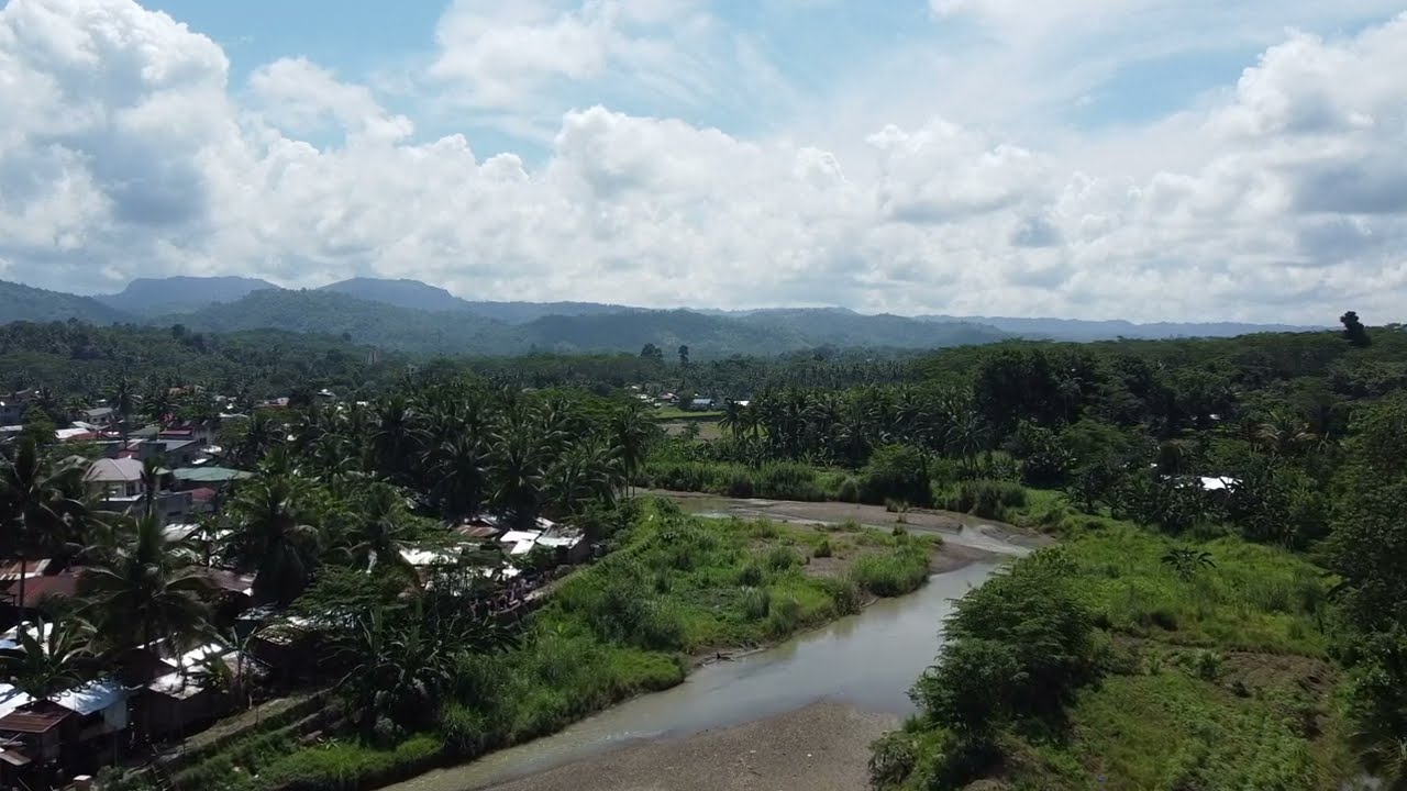 Drone flight in Philippines River Over Bridge - Bayugan City Mindanao ...