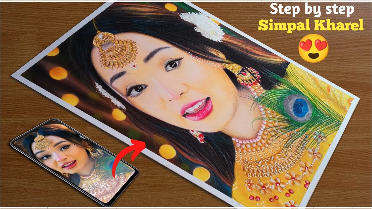 Simpal Kharel Full Tutorial With / Doms Colour Pencil 😍 - YouTube