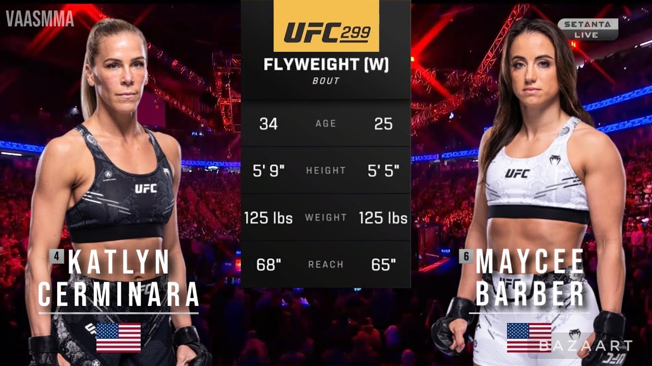 KATLYN CERMINARA VS MAYCEE BARBER FULL FIGHT UFC 299 - YouTube