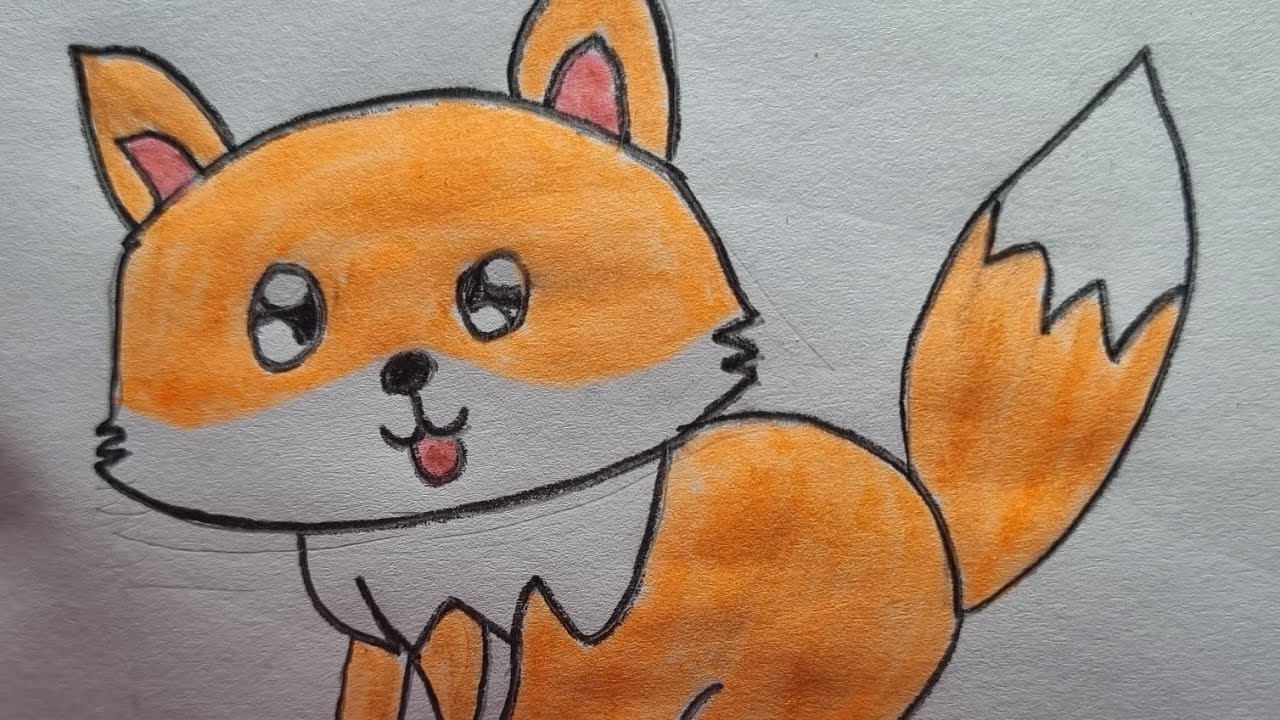 how to draw a fox darwing easy for biggeners easy sketching - YouTube