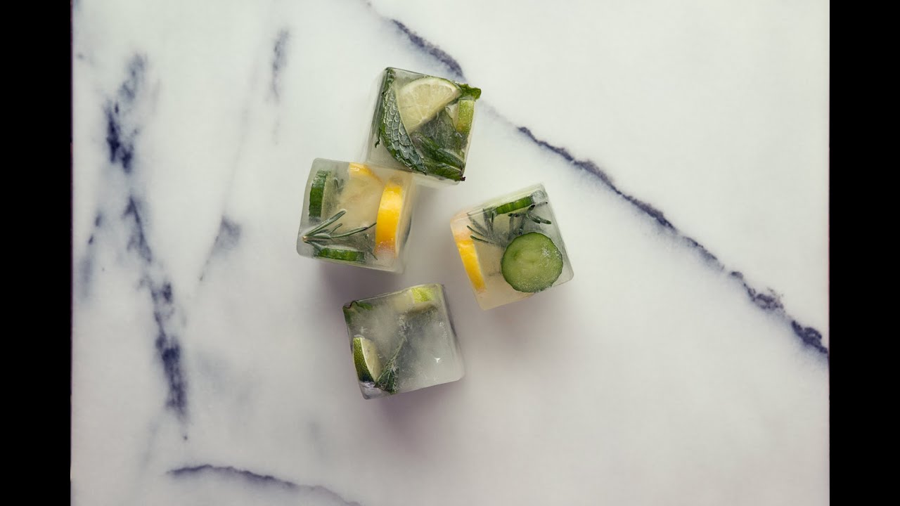 Herb and Citrus Infused Ice Cubes - YouTube