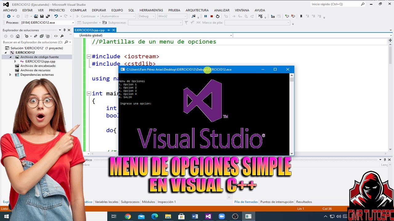 SESION NO. 2 CLASE VIRTUAL MENU DE OPCIONES SIMPLE EN VISULA C++ - YouTube