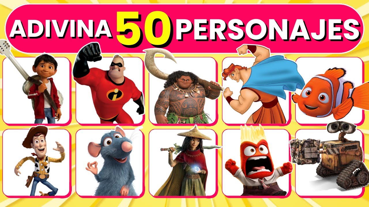 Adivina el Personaje de Disney ¿Podrás con el desafío? 50 Personajes de ...
