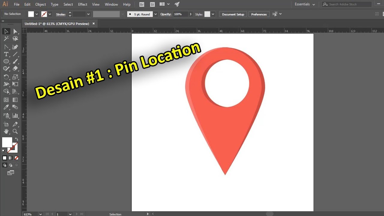 Desain #1 : Membuat Pin Location dengan Adobe Illustrator - YouTube