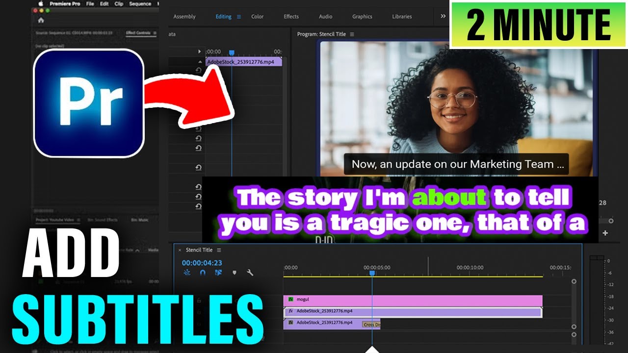 How to add subtitles in premiere pro - Full Guide - YouTube