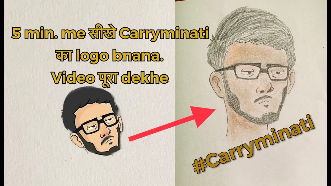How to draw CarryMinati logo!!very easy to draw CarryMinati logo sketch ...