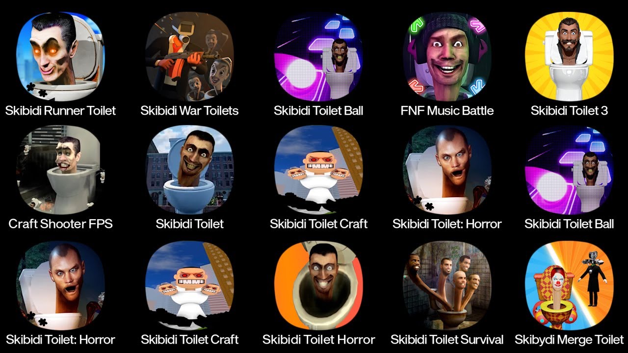 Hide N Seek,Skibidi Horror Train,Skibidi Toilet Survival,Skibidi War ...