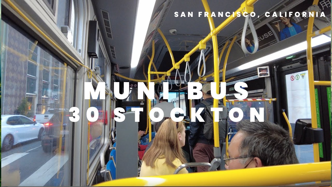 Riding MUNI BUS 30 Stockton from Chestnut Street to Market Street (San ...