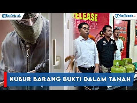 KELABUI PETUGAS, KOMPLOTAN PENCURI TABUNG GAS DI MANADO KUBUR BARANG BUKTI DALAM TANAH