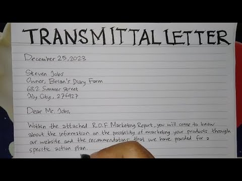 How To Write A Transmittal Letter Step by Step Guide | Writing Practices - YouTube