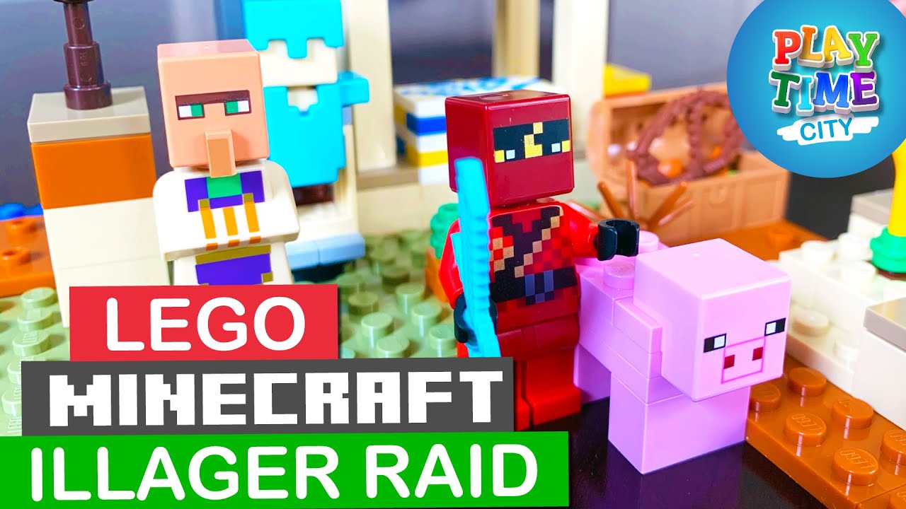 LEGO Minecraft Illager Raid - Playtime City - YouTube