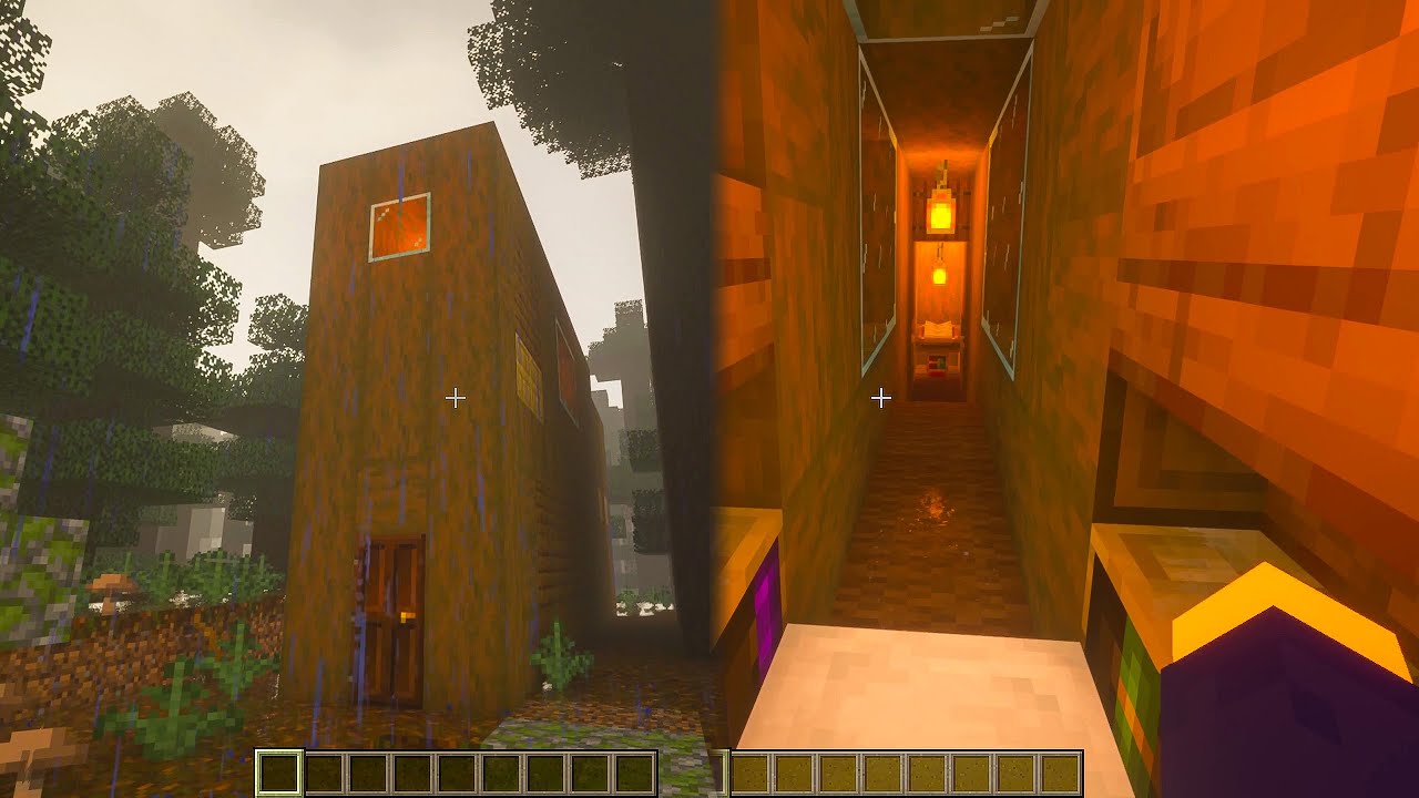 Building in the Rainy Forest | 1 Block Wide House | Minecraft Free ...