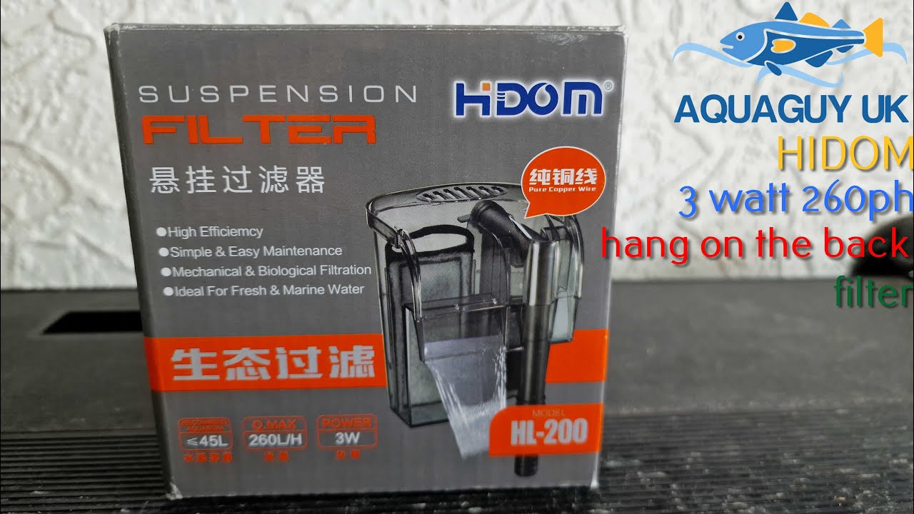 Hidom Hang on Waterfall HOB aquarium filter - YouTube
