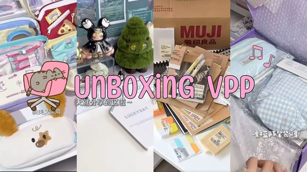 | DOUYIN | Unboxing đồ dùng học tập (bút muji , hộp bút ,sticker cute ...