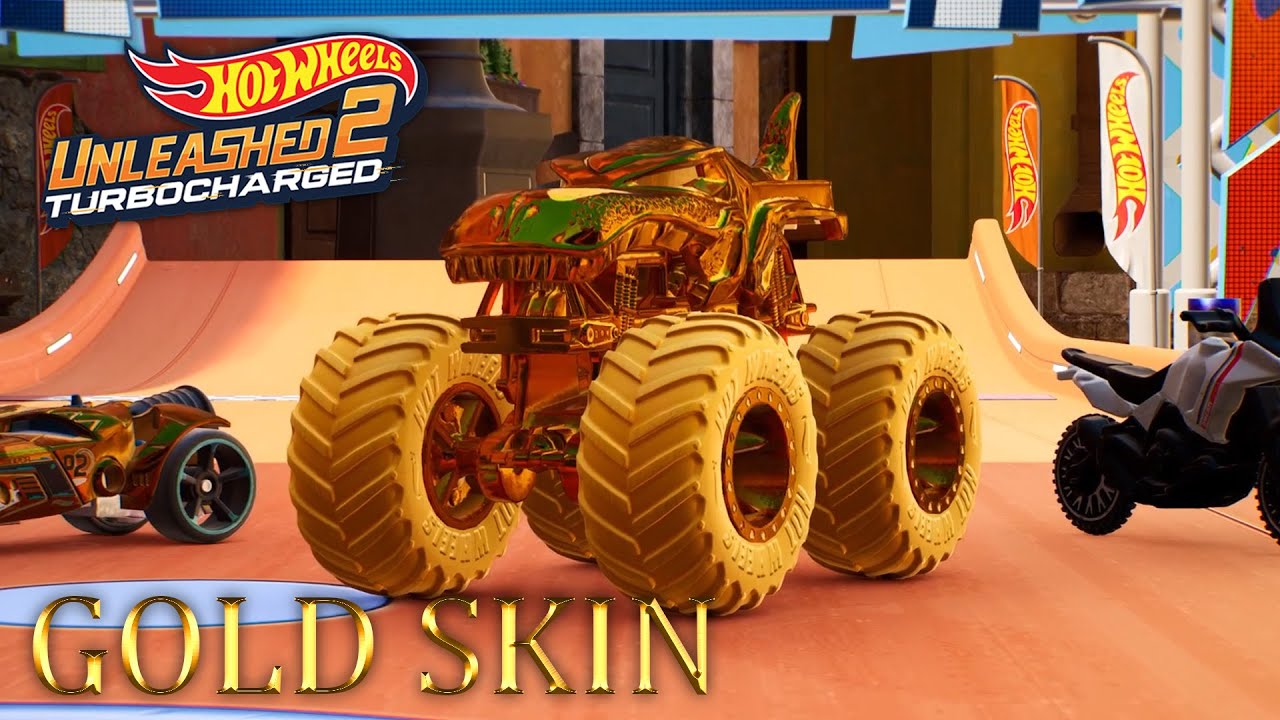 HOT WHEELS UNLEASHED™ 2 - Mega-Wrex Gold Skin In Noon dive - YouTube