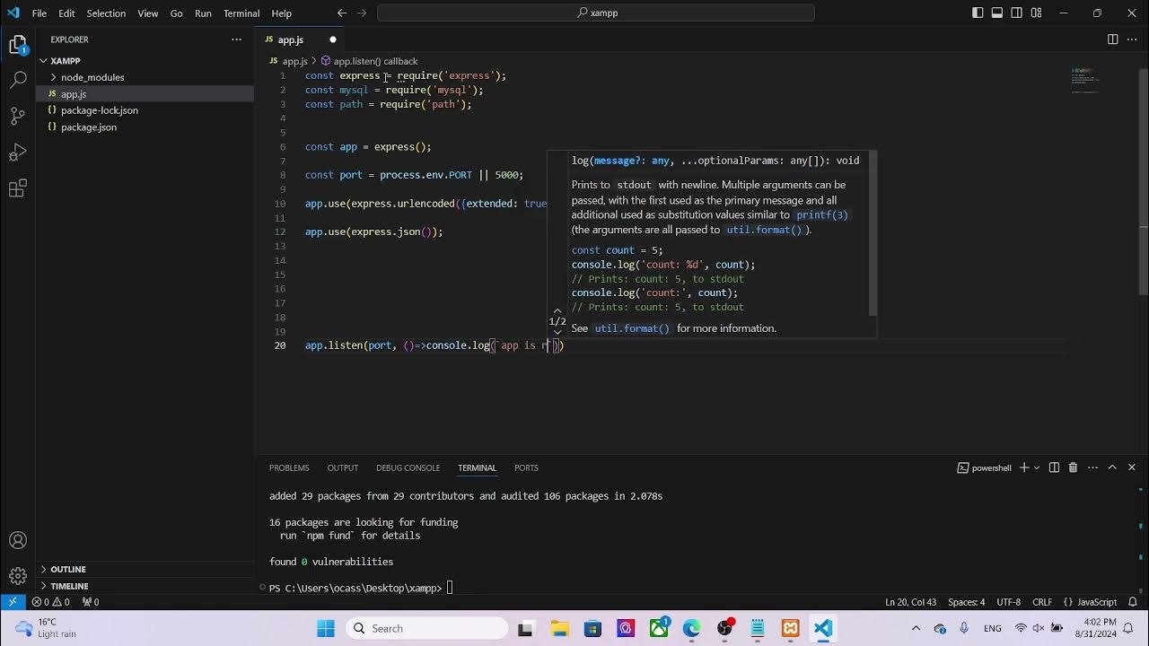 Simple example how to connect XAMPP database/JS - YouTube