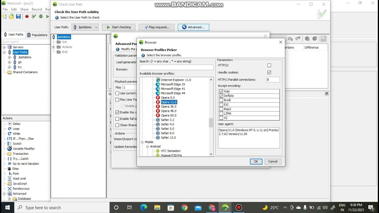 Advanced options In User Path of Neoload - YouTube