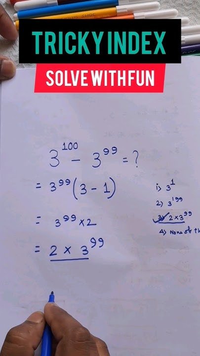 TRICKY INDEX MATH, solve with fun😉😉😉🫠🫠#subscribe#formorevideos# ...