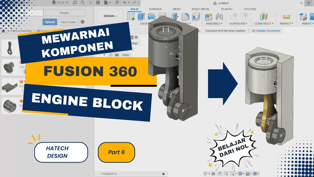 Mewarnai Komponen Fusion 360 | Coloring Part - Setting Appearance ...