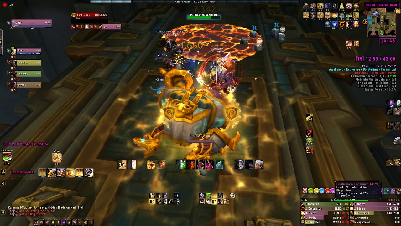 Kings' Rest Mythic +15 score +2 TYRANNICAL BOLSTERING EXPLOSIVE ...