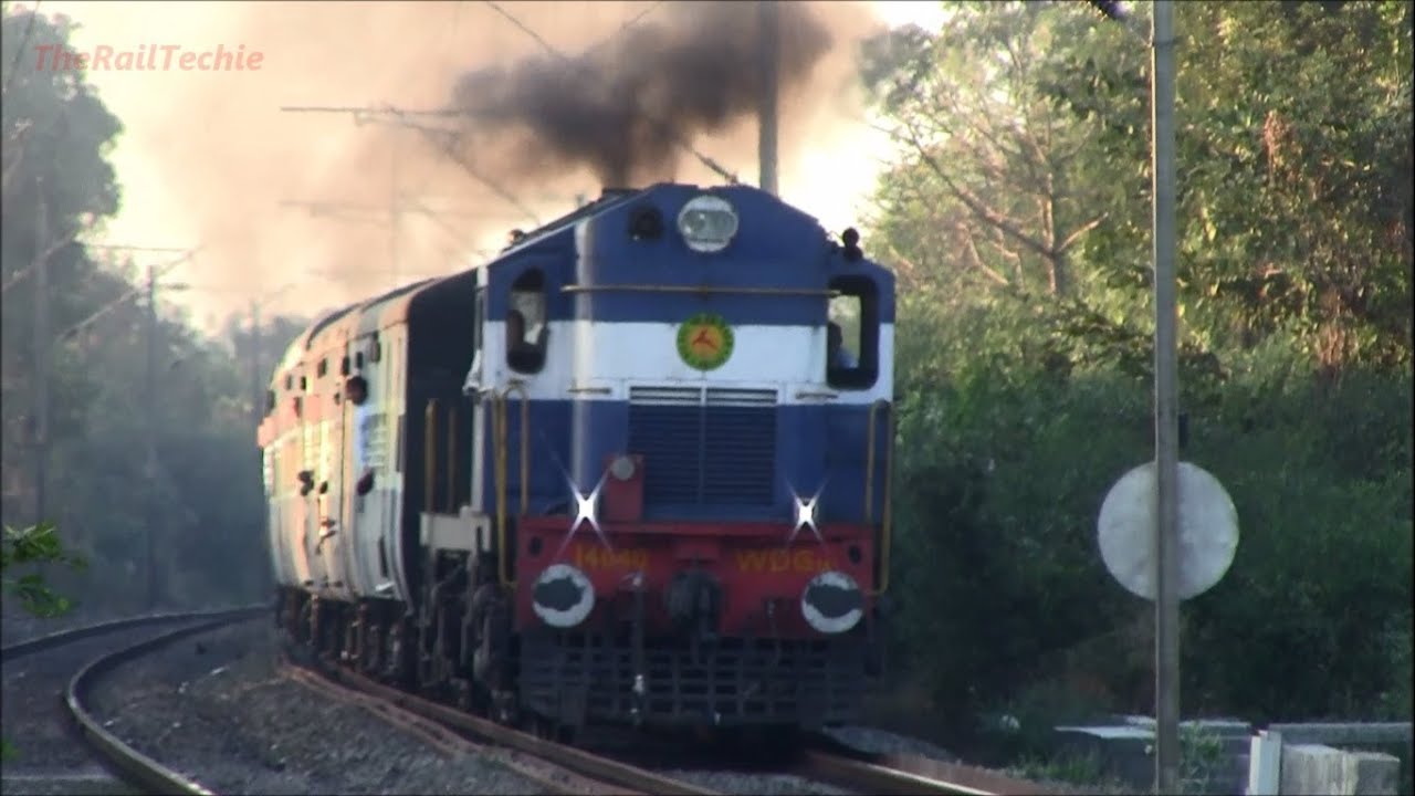 Indian Railways: WDG 3A Diesel Locomotive Works Hard - YouTube