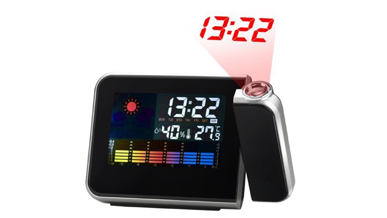 Multifunctional Digital Color LCD Display LED Projection Alarm Clock ...