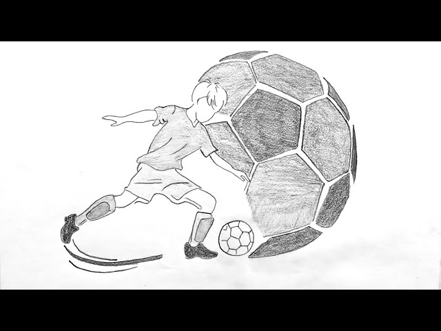 Soccer Player Pencil Drawing