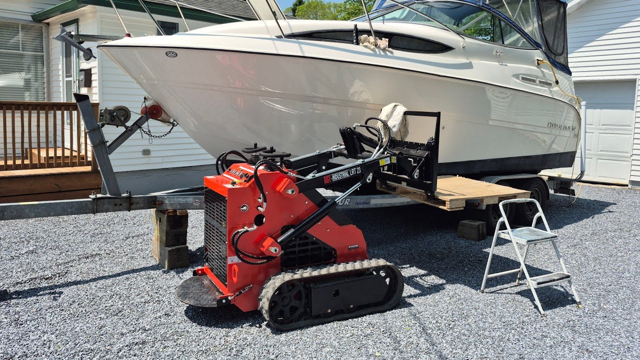 AGT Industrial LRT23 Mini Skidsteer Boat Polishing Platform Using The ...