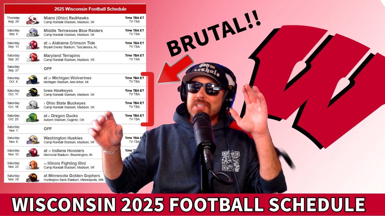 WISCONSIN BADGERS 2025 COLLEGE FOOTBALL SCHEDULE PREVIEW - YouTube