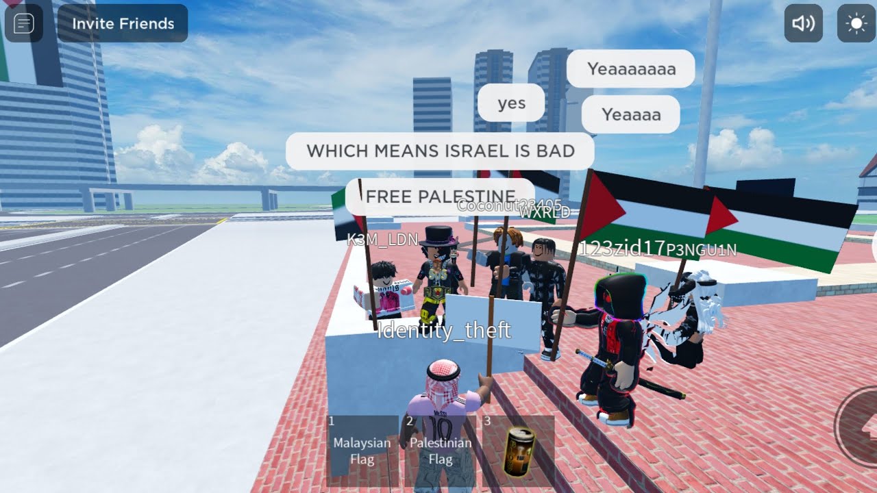 Palestine protest on roblox and brookhaven - YouTube