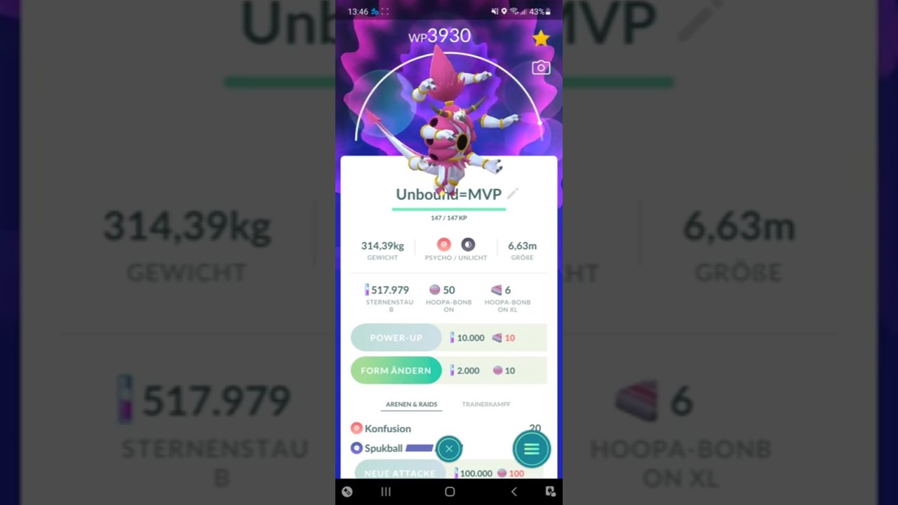 Level 40 Hoopa form change to Hoopa Unbound | Pokemon GO #shorts - YouTube