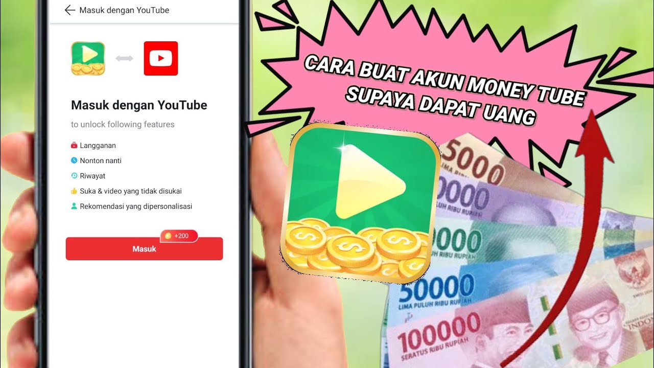 CARA DAFTAR AKUN APLIKASI MONEY TUBE | PENGHASIL UANG MONEY TUBE - YouTube