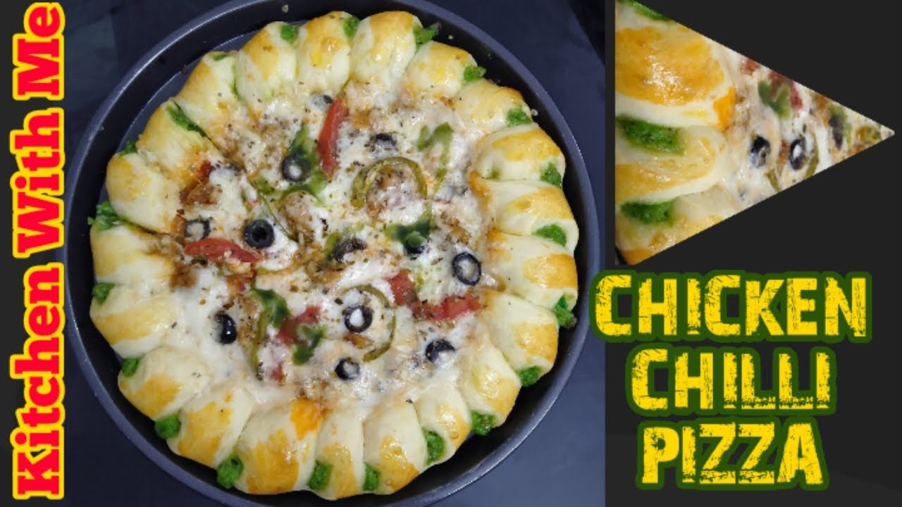 Chicken Chilli Pizza l How to make Chicken Chilli Pizza l Chicken ...