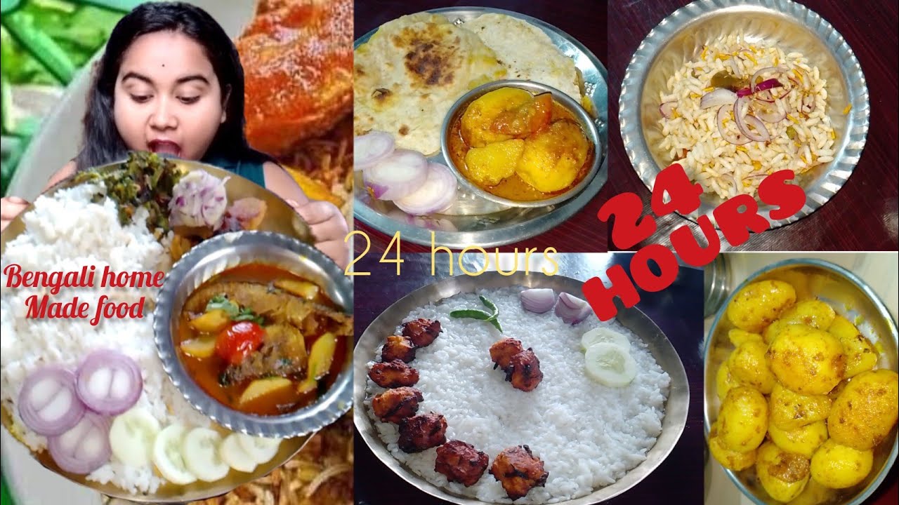 I eat home made food for 24 hours||24 hours food challenge||eat rice ...