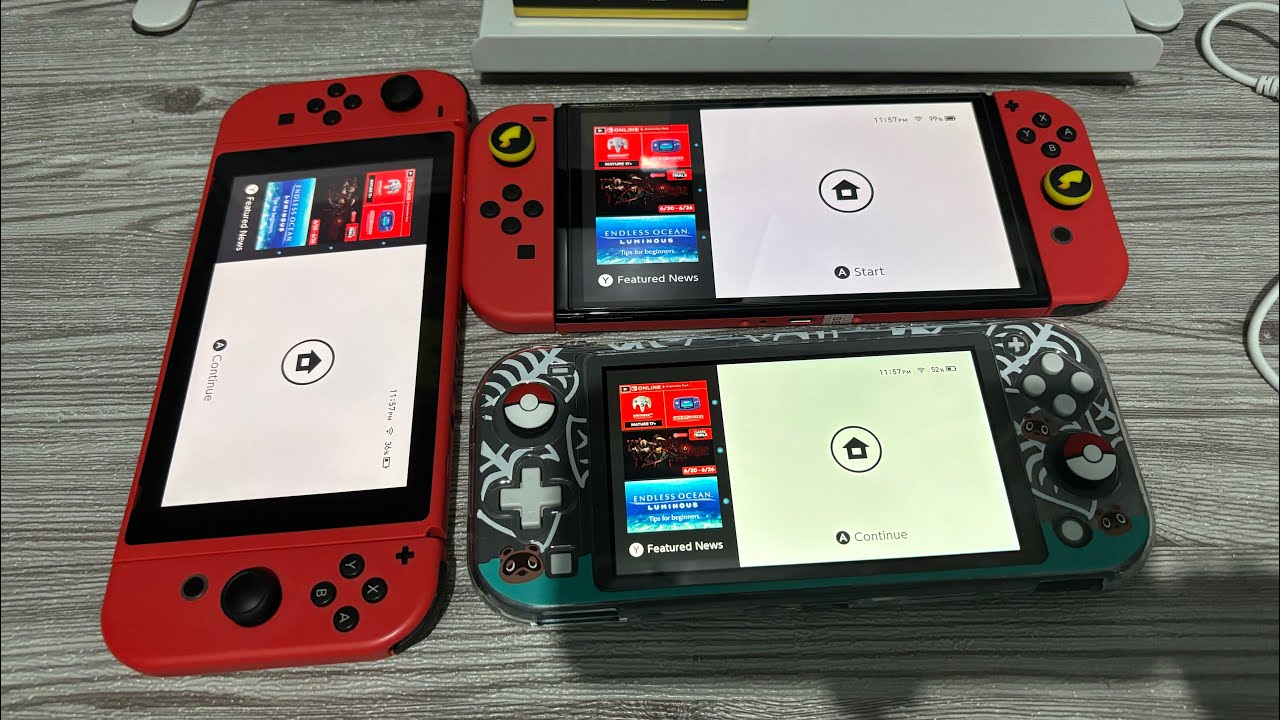 Nintendo switch oled vs v2 vs lite - YouTube