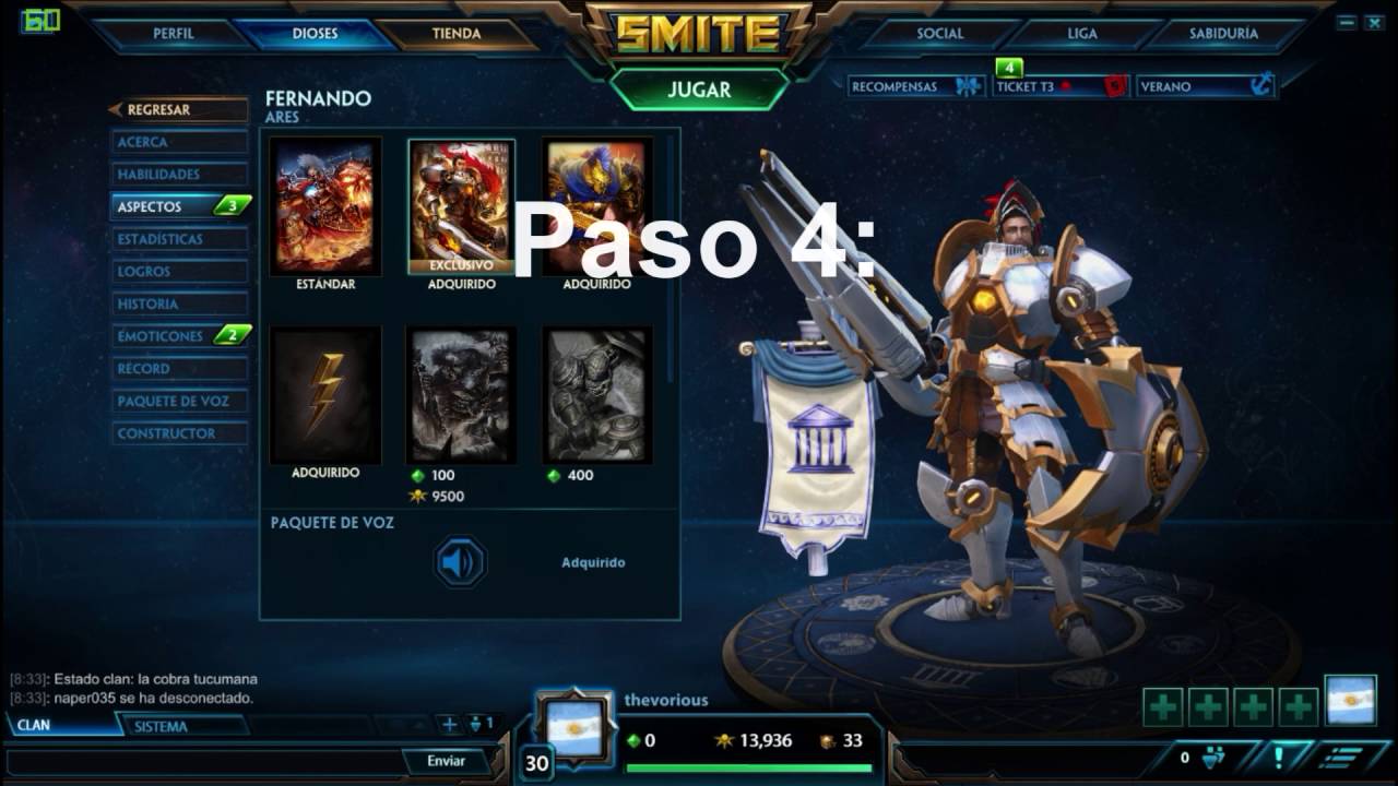 Smite Tucuman (Video 21) - Como desbloquear el skin "FERNANDO" PC - YouTube