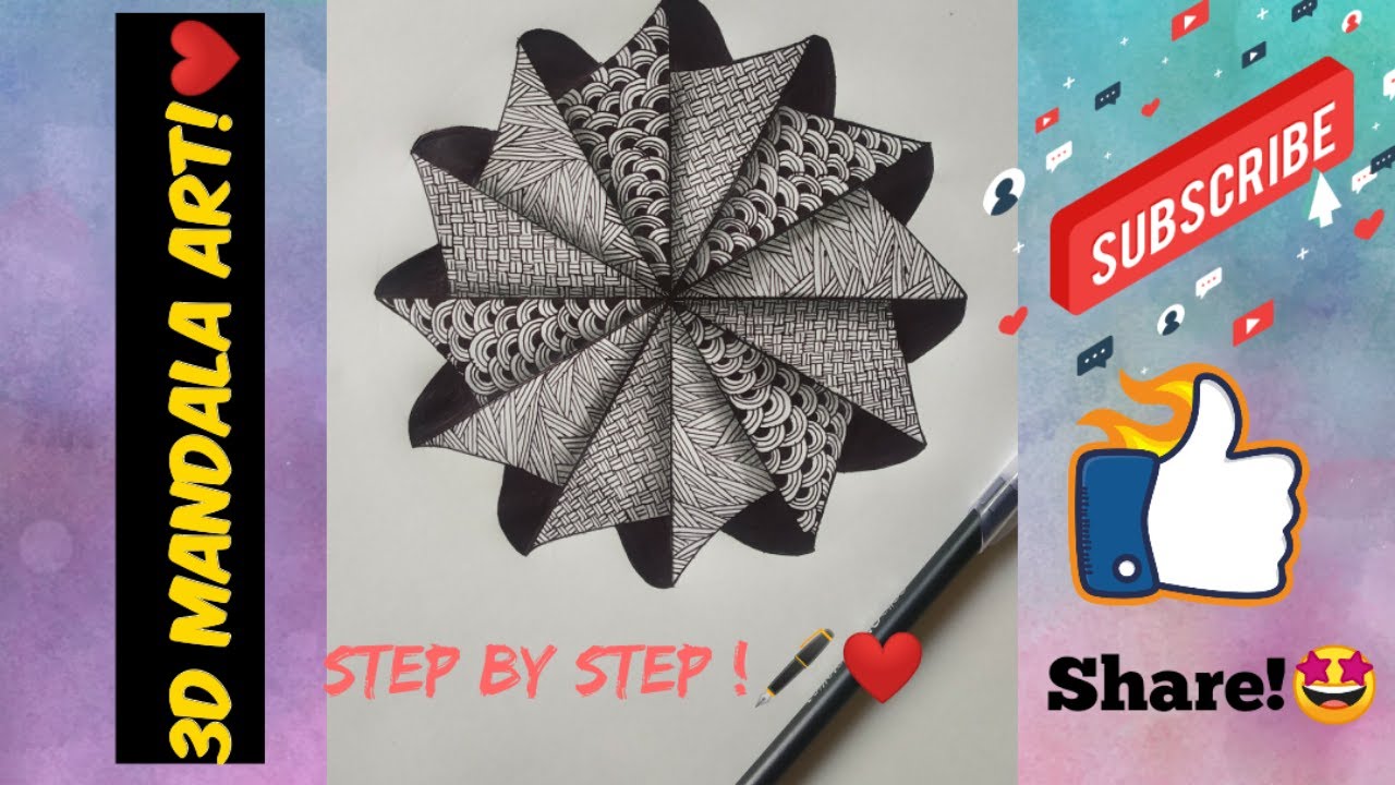 3d Mandala Art for beginners || Step by step || Easy to make 3d Mandala ...