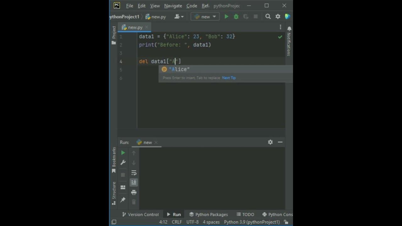 Delete An Element From A Python Dictionary Python Pythonprogramming Pythontutorial Shorts