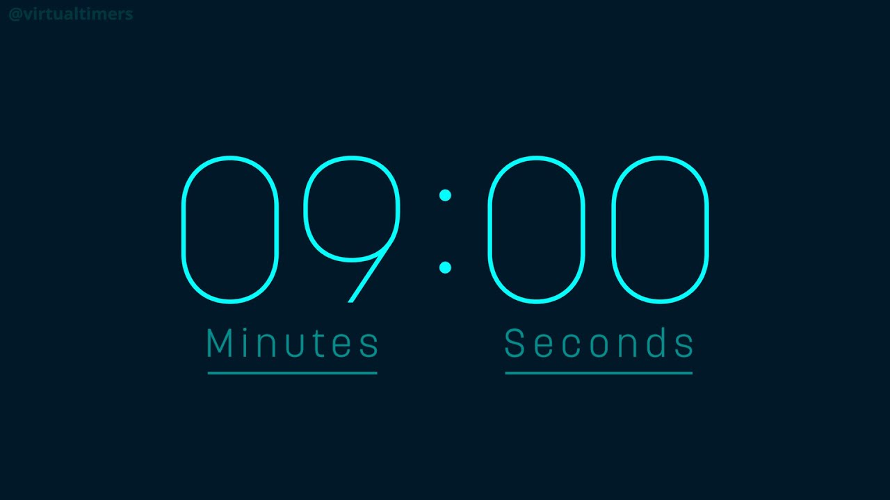 9 Minutes Countdown Timer with Alarm & Time Markers / Chapters ...