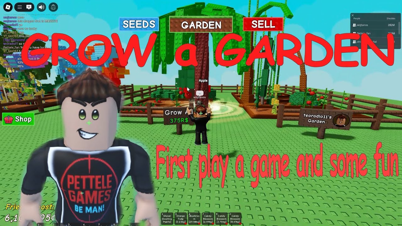 ROBLOX - Grow a Garden - my first garden plant and make nice thing ...