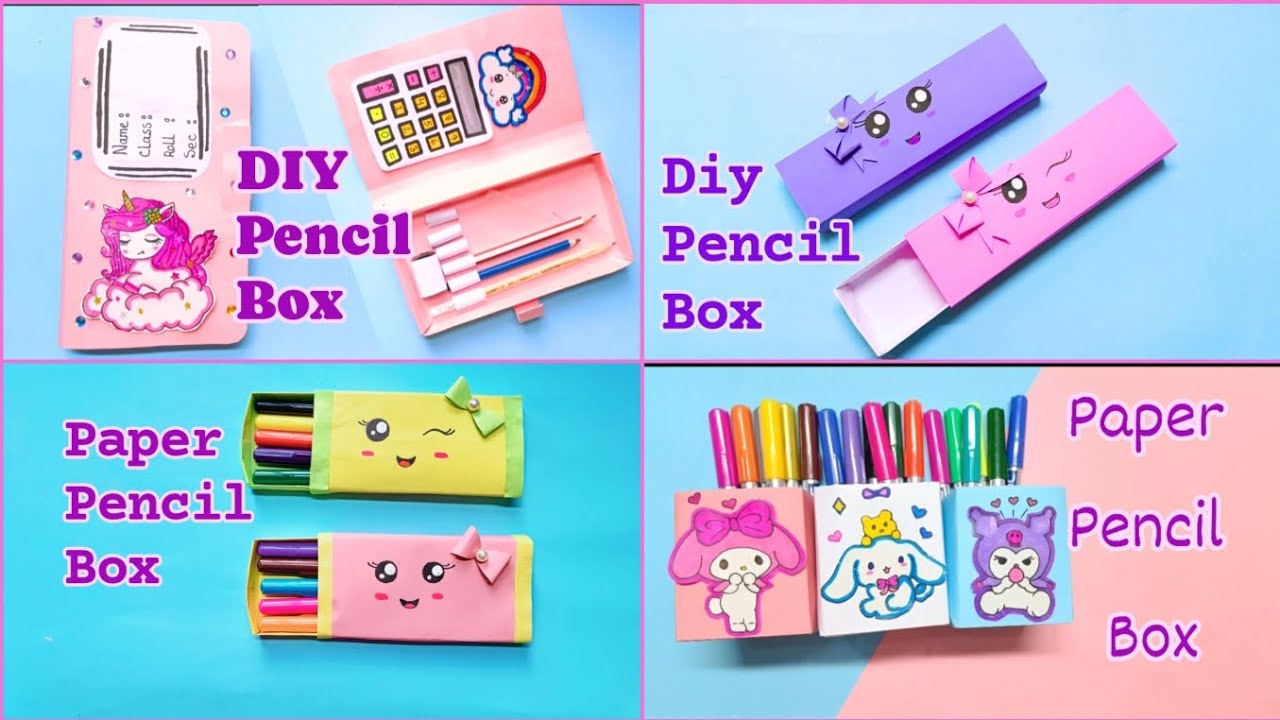 DIY Paper Pencil Box/How to make Origami Pencil Box - YouTube