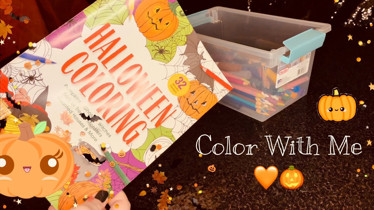 ASMR Color With Me: Halloween Edition 🎃 🦇 🕸🧡 - YouTube