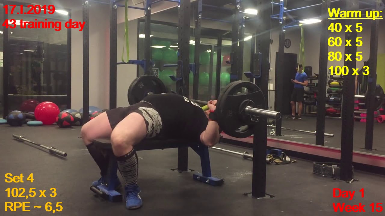 Day 1 - Week 15 - 520 Tempo Bench Press - YouTube