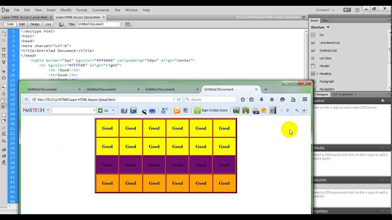 learn html lesson 3 padding - YouTube