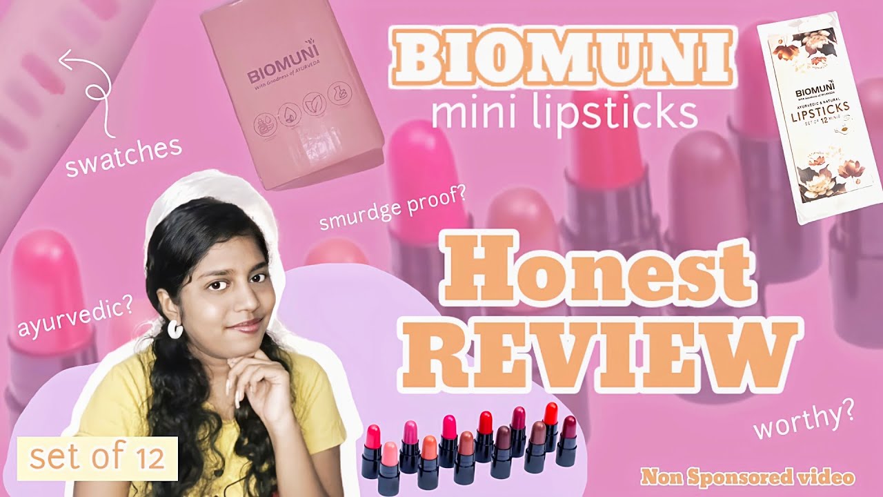 BIOMUNI mini lipsticks 💄 | Honest review & swatches | set of 12 | # ...